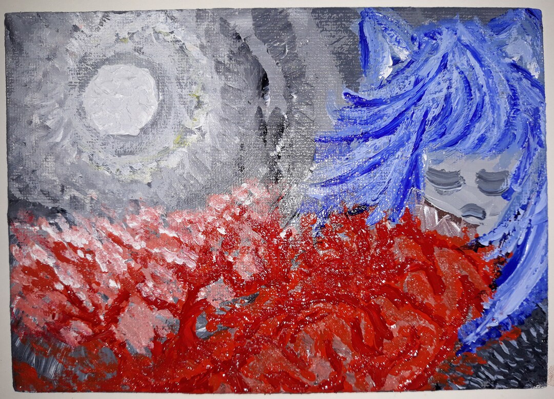 Abstract Impressionist Horror Painting "blood Orchard" - Etsy