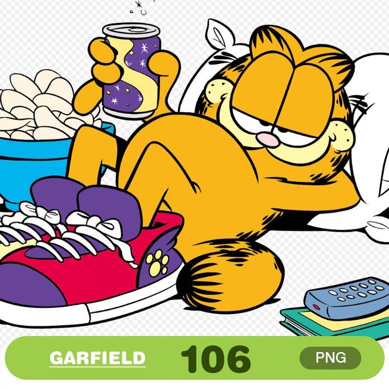 106 Cartoon Garfield Cartoon Material, Youthful Style Pattern, Coat ...