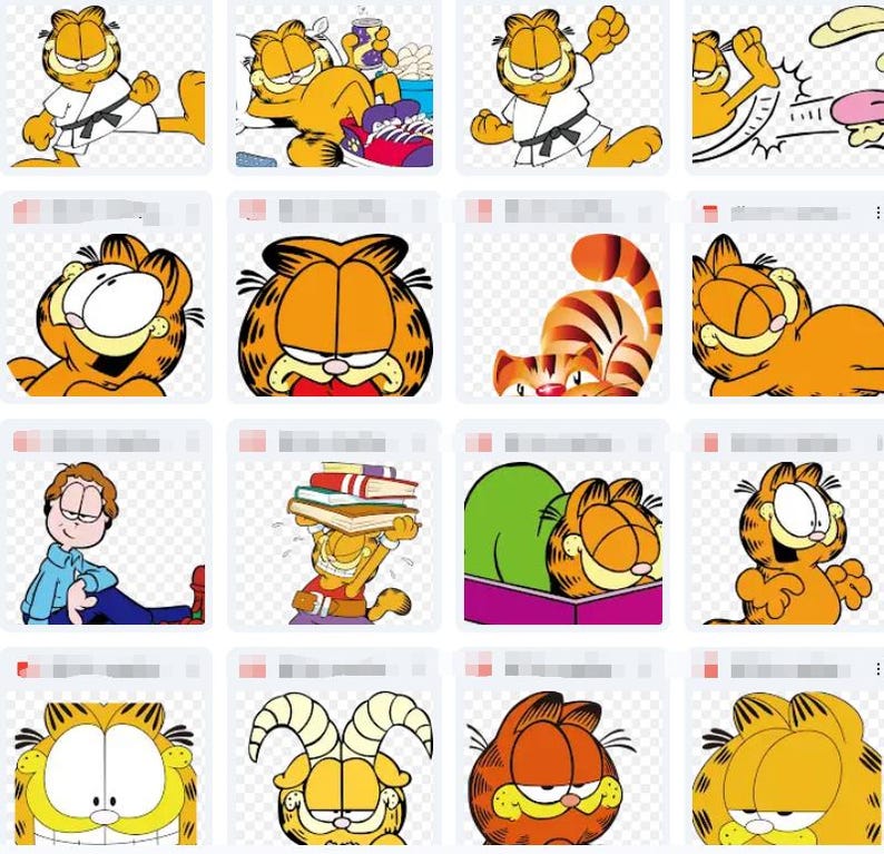 106 Cartoon Garfield Cartoon Material, Youthful Style Pattern, Coat ...