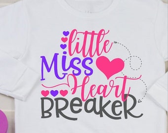 Little Miss Heart Breaker SVG Cut File Commercial Use Instant Download ...