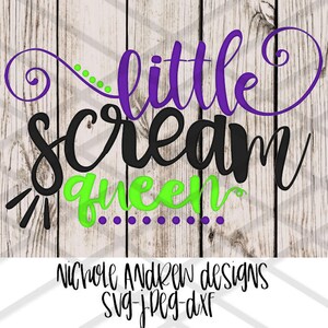 Halloween Svg, Little Scream Queen, Scream Queen Svg, Toddler Halloween ...
