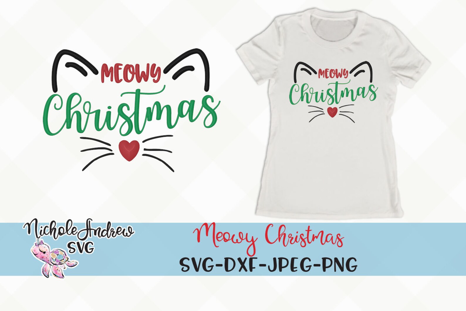 Meowy Christmas Meowy Christmas Svg Cat Christmas Svg Cat - Etsy