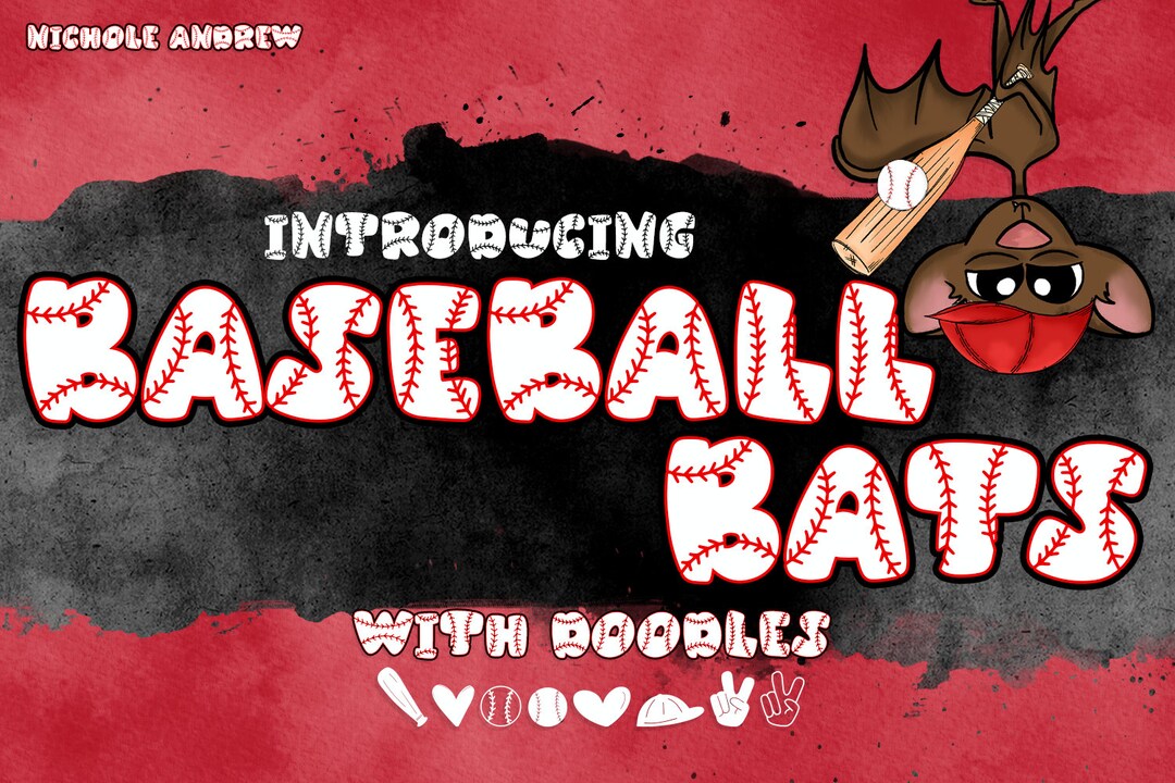 Baseball Bats, A Handwritten Font Goodnotes Font, Canva Font, Procreate ...