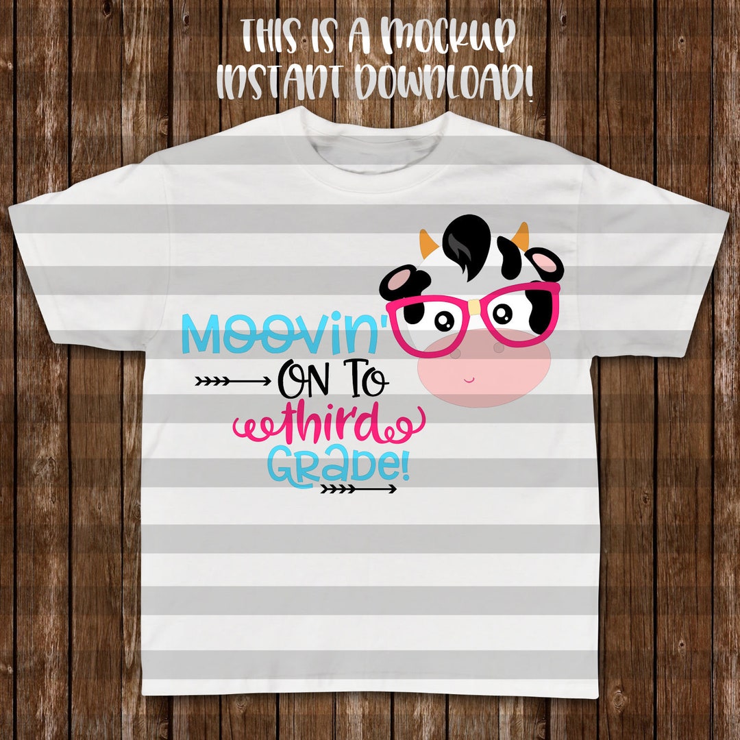 Mooving on to Third Grade End of School Year Svg Mooving - Etsy