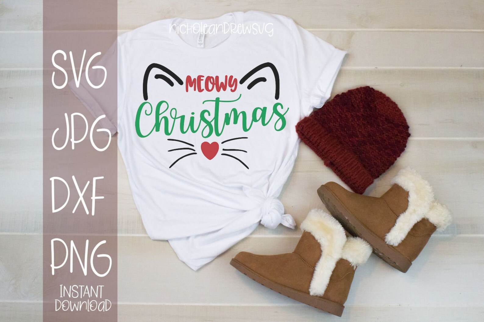 Meowy Christmas Meowy Christmas Svg Cat Christmas Svg Cat - Etsy