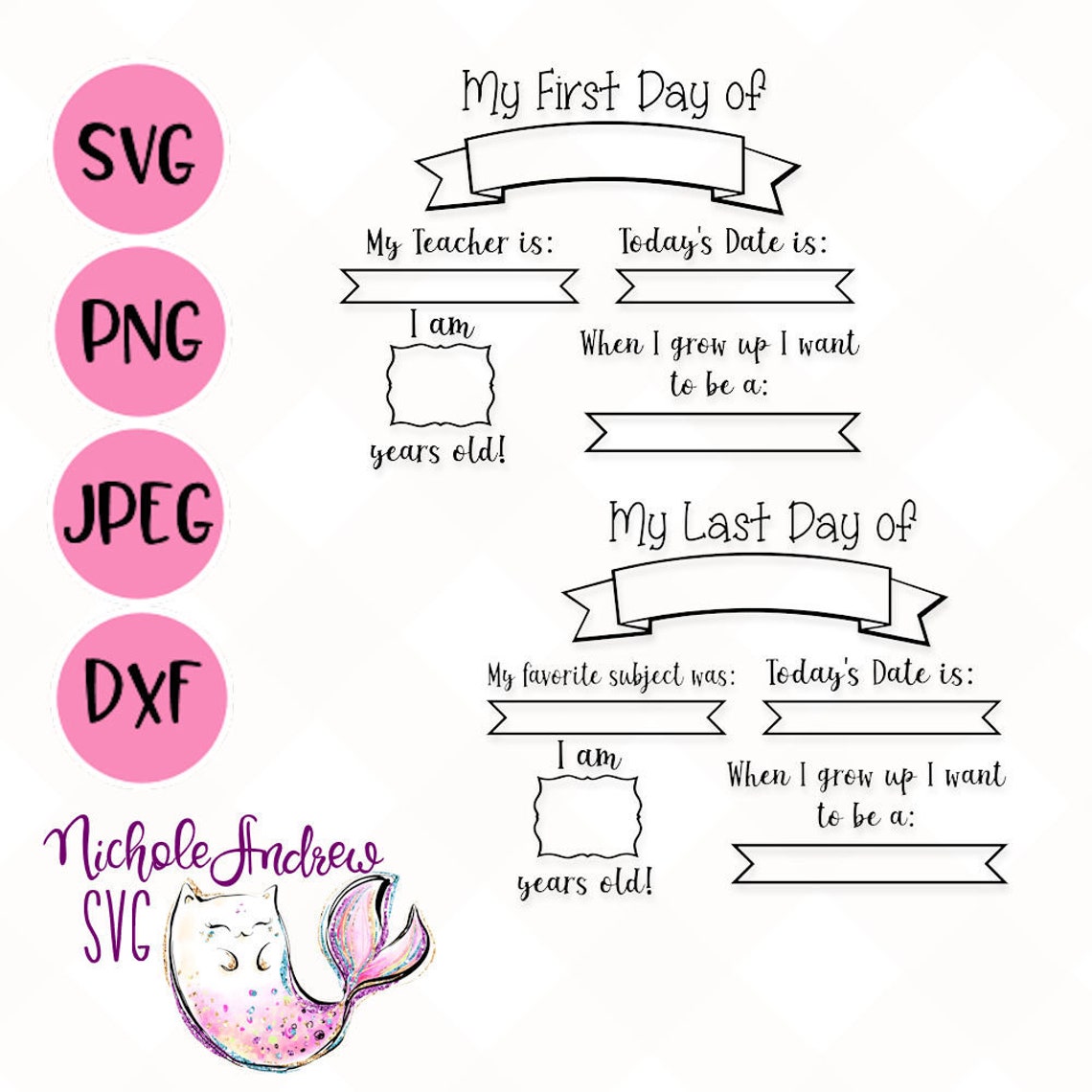 First Day of School Board Svg Last Day of School Board Svg - Etsy