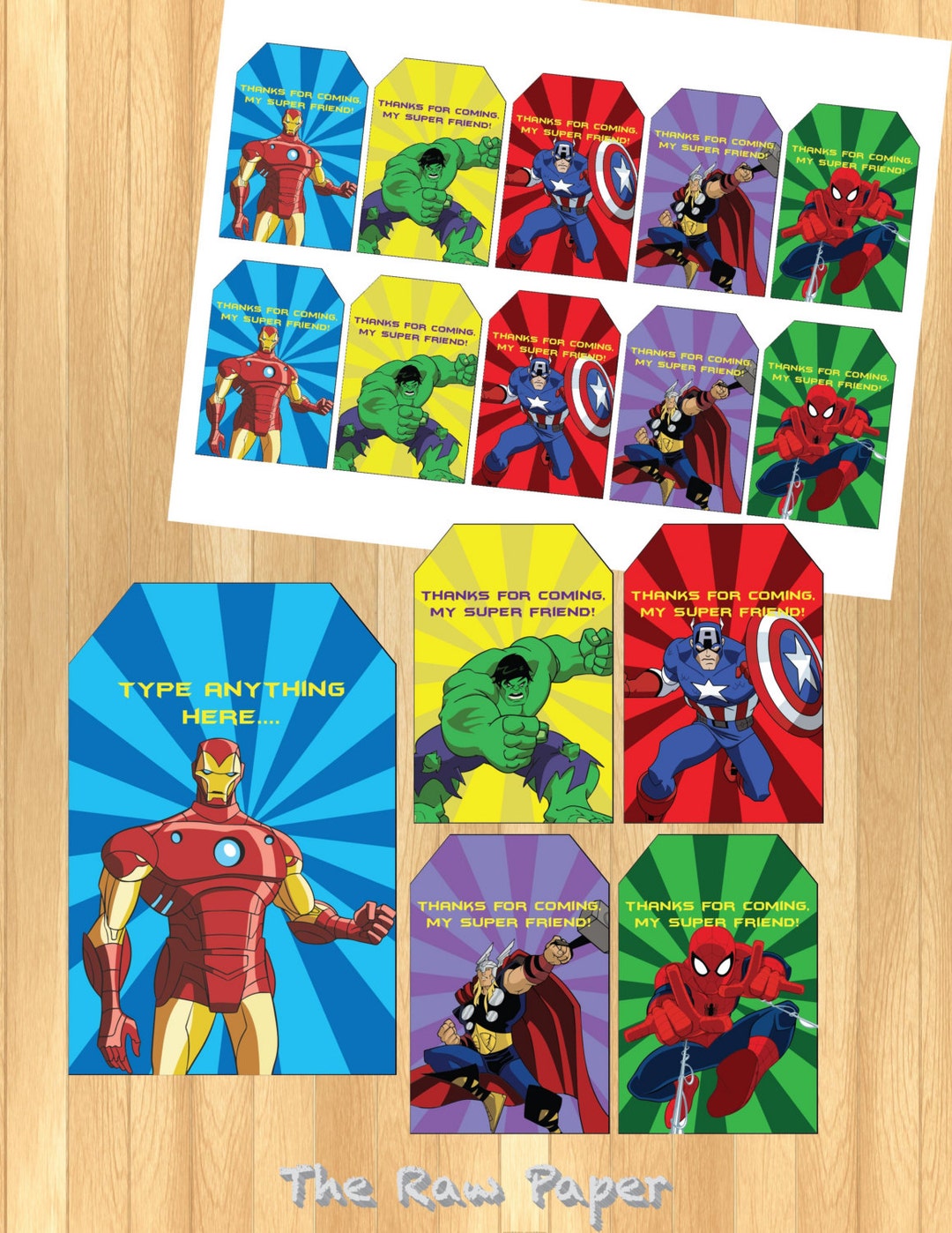 INSTANT DOWNLOAD - EDITABLE Avengers Thank You Tag - Etsy