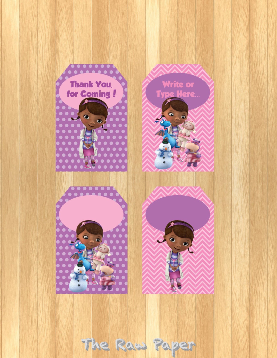 INSTANT DOWNLOAD EDITABLE Doc Mcstuffins Thank You Tag | Etsy