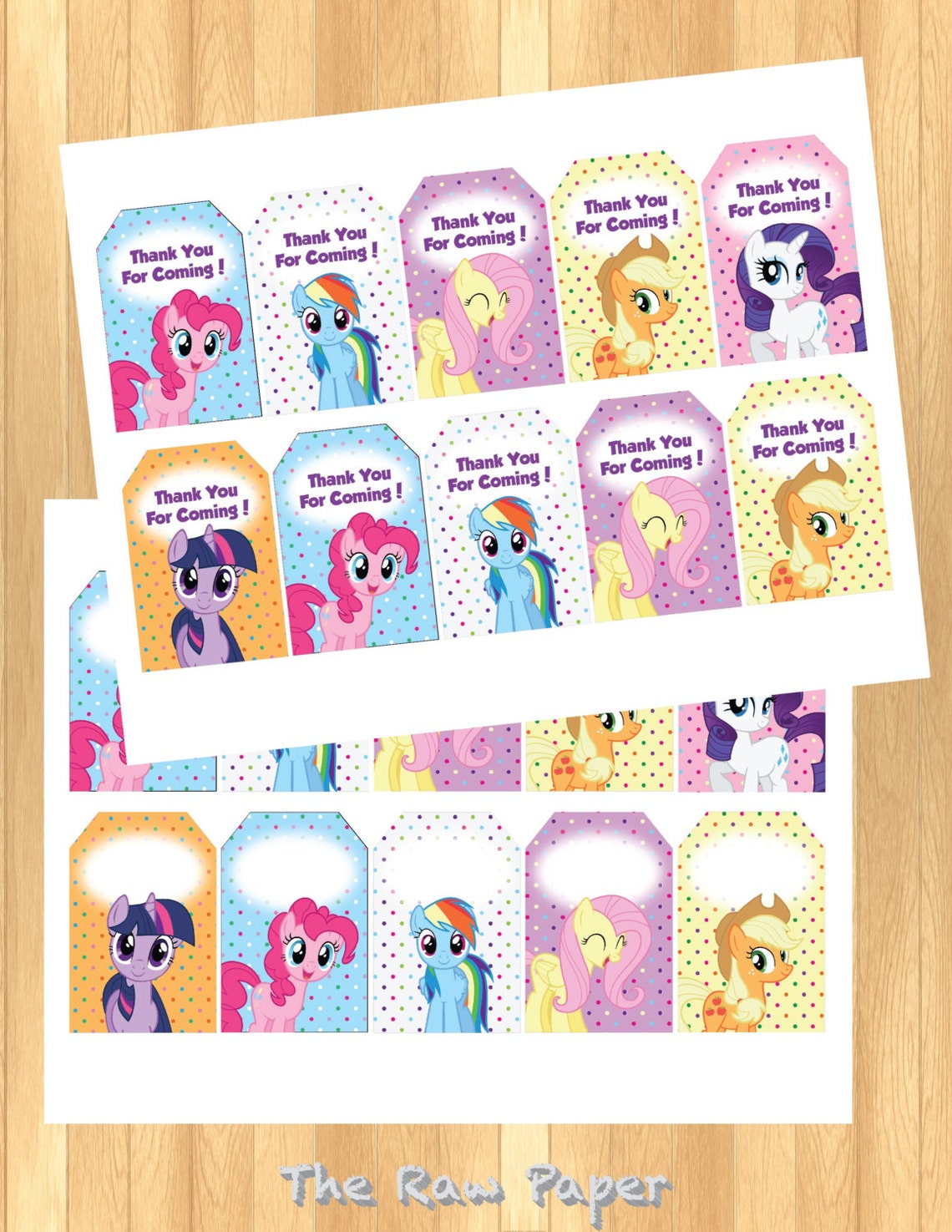 INSTANT DOWNLOAD EDITABLE My Little Pony Thank You Tag - Etsy Australia