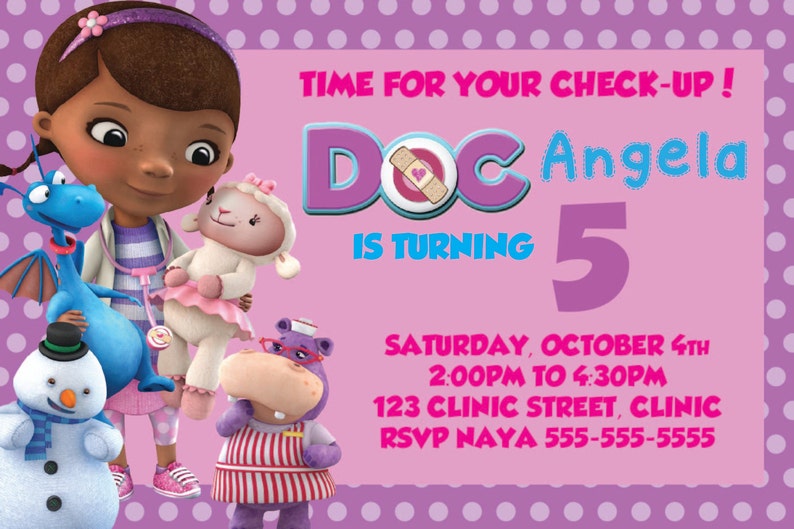 CUSTOMIZED Doc Mcstuffins Invitation | Etsy