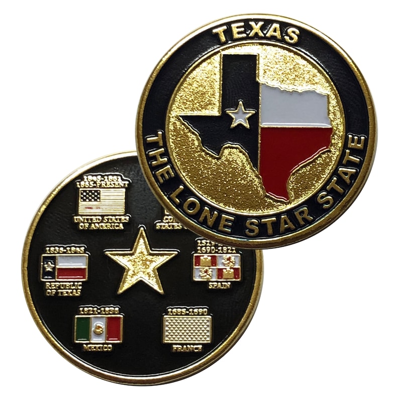 Texas Challenge Coin - Six Flags of Texas. Celebrate Your Love of the ...
