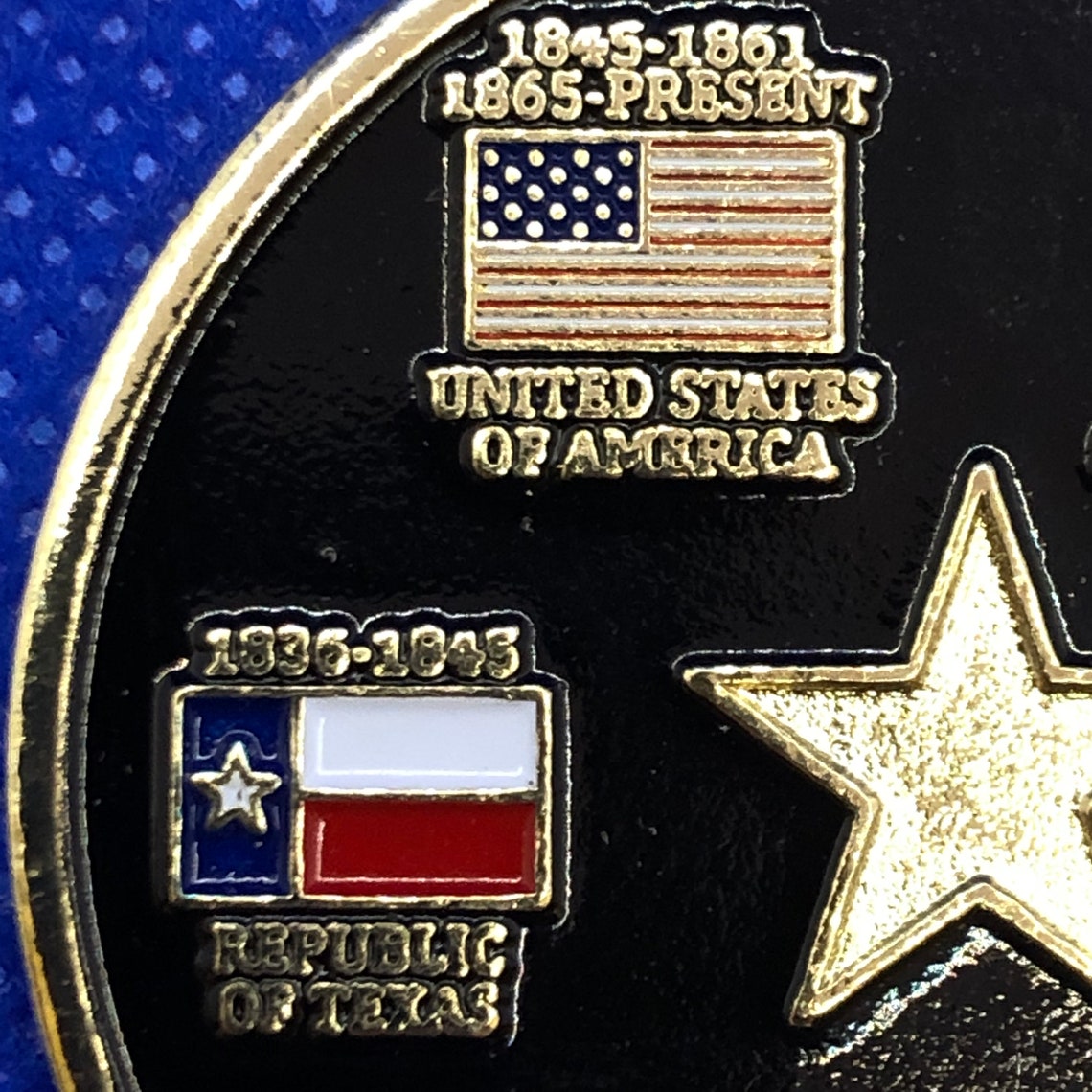 Texas Challenge Coin – Six Flags of Texas, Gold-plated Brass - Etsy
