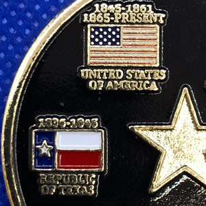 Texas Challenge Coin – Six Flags of Texas, Gold-plated Brass - Etsy