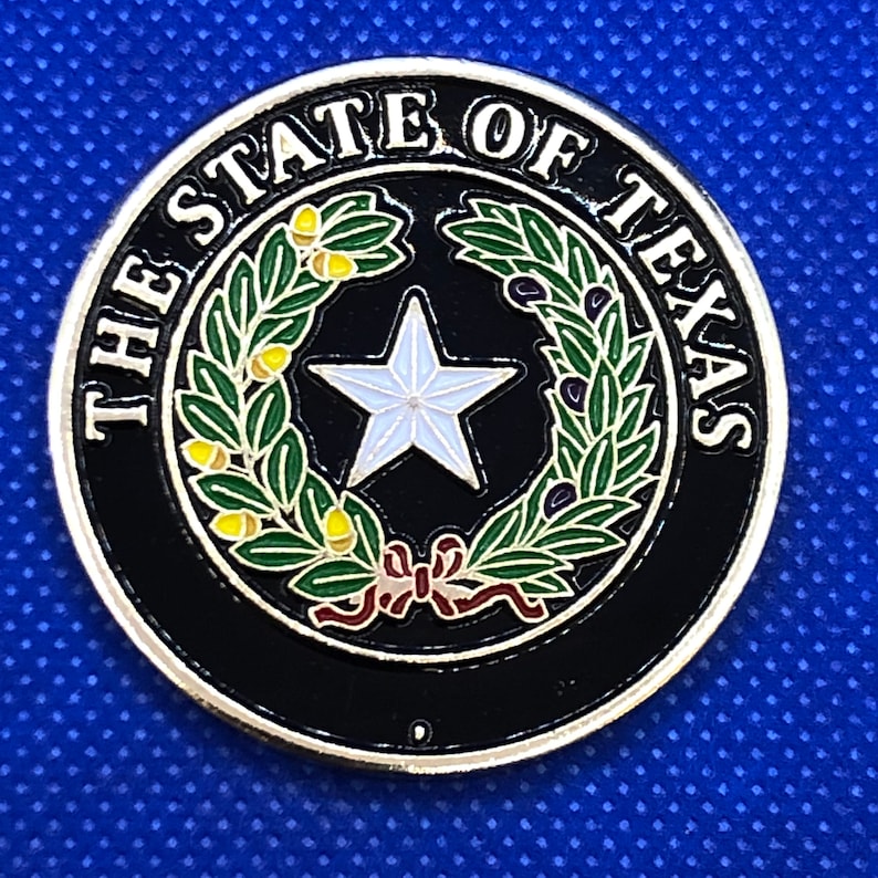 Texas Challenge Coin – Gold Plated Brass, Lone Star State Seal - Etsy