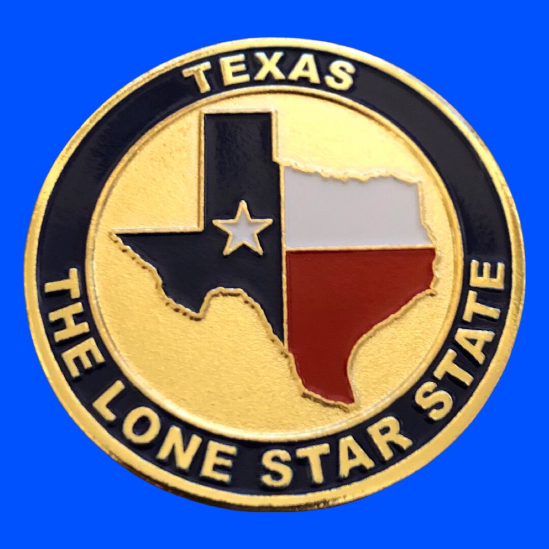 Texas Challenge Coin – Gold Plated Brass, Lone Star State Seal - Etsy
