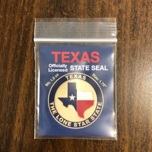Texas Challenge Coin – Gold Plated Brass, Lone Star State Seal - Etsy
