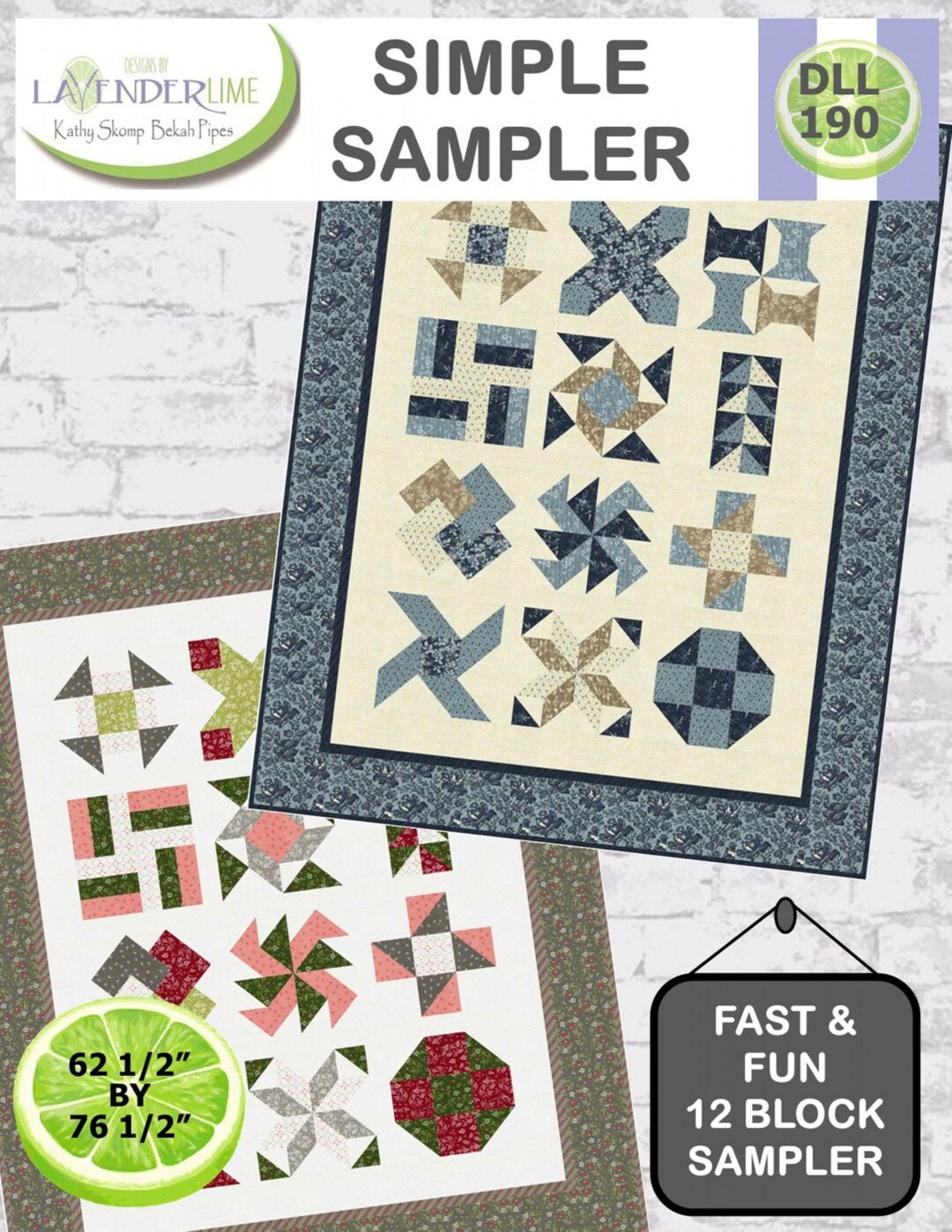 Simple Sampler Fast and Fun Sampler Quilt Pattern Book by Lavender and ...
