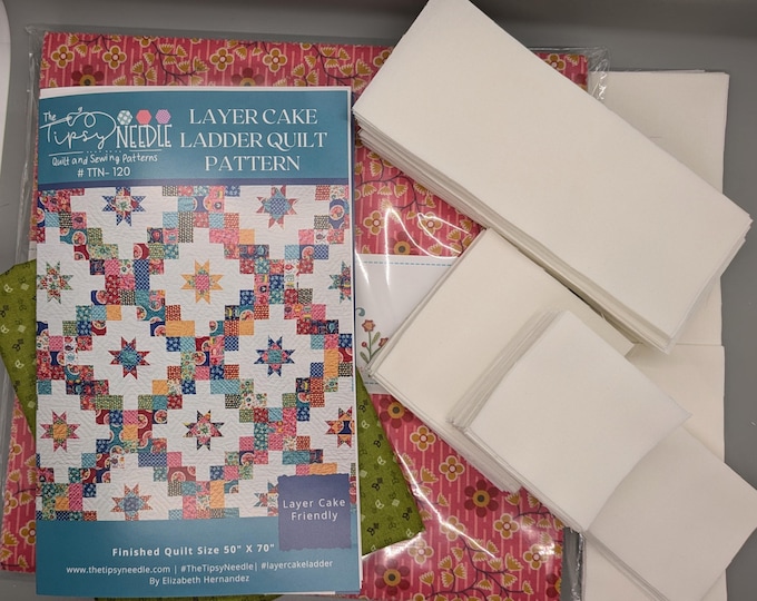 Layer Cake Ladder Star Pre Cut (background Fabric) Quilt Kit Gentler ...