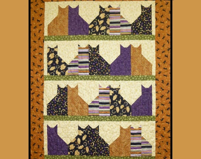 Cat City Quilt - Villa Rosa - Post Card Quilt Patterns - Kitty Cats on ...