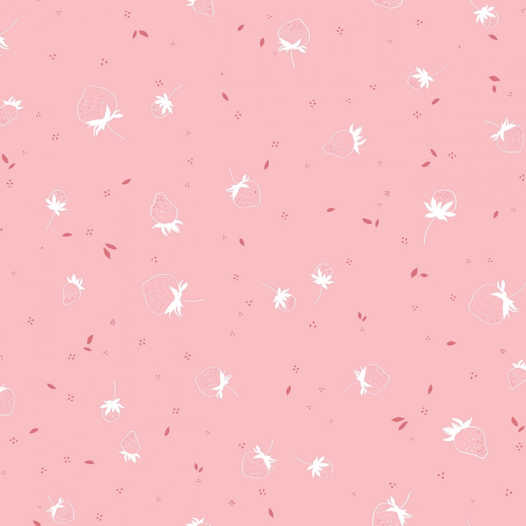 Bloomberry Pink Tonal With Strawberries Fabric by the Half Yard - by ...