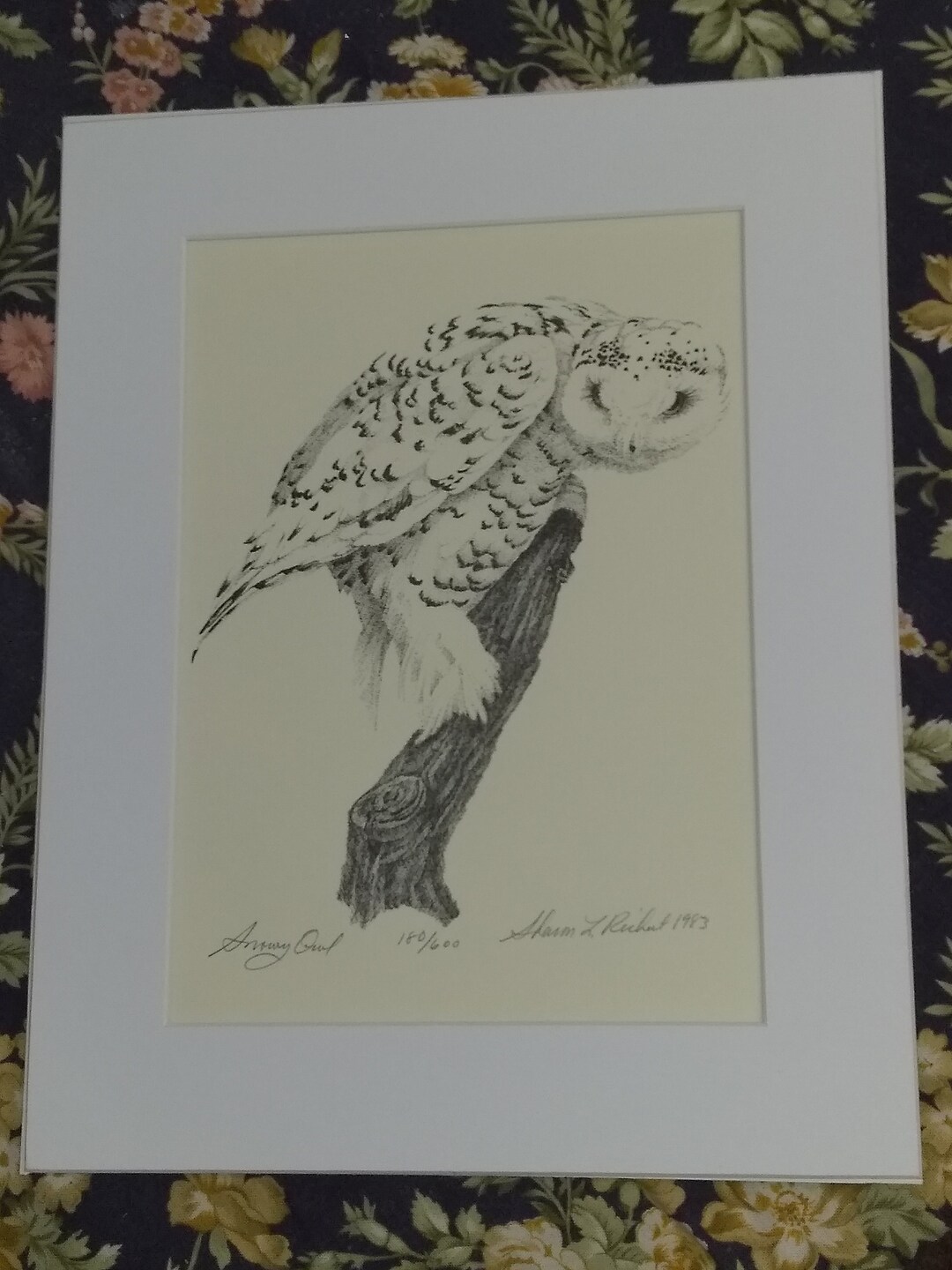 Beautiful Vintage Print ”snowy Owl" by Artist Sharon L. Rickert in 1983 ...