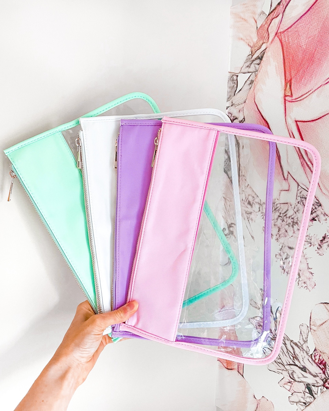 BAG ONLY Monogram Clear Flat Pouch Makeup Bag Cosmetic Zipper Pouch ...