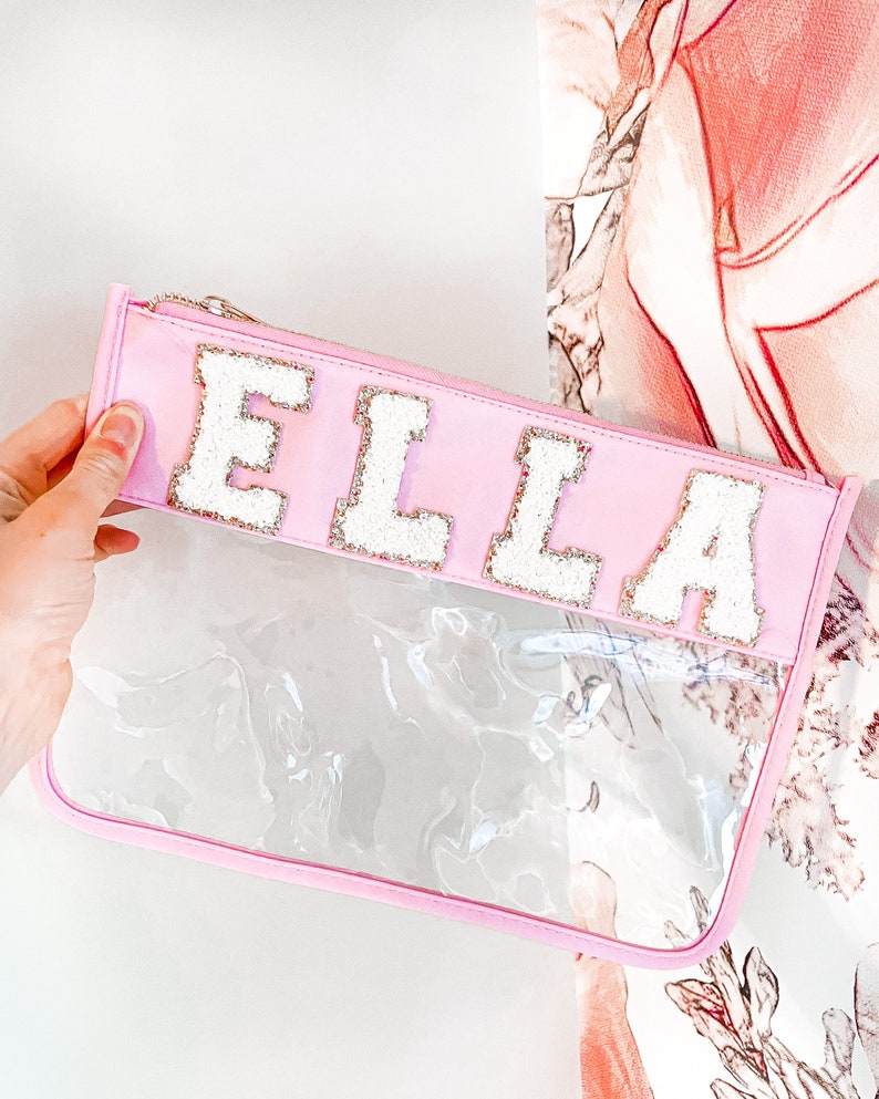 Custom Personalized Monogram Clear Cosmetic Bag Cosmetic - Etsy