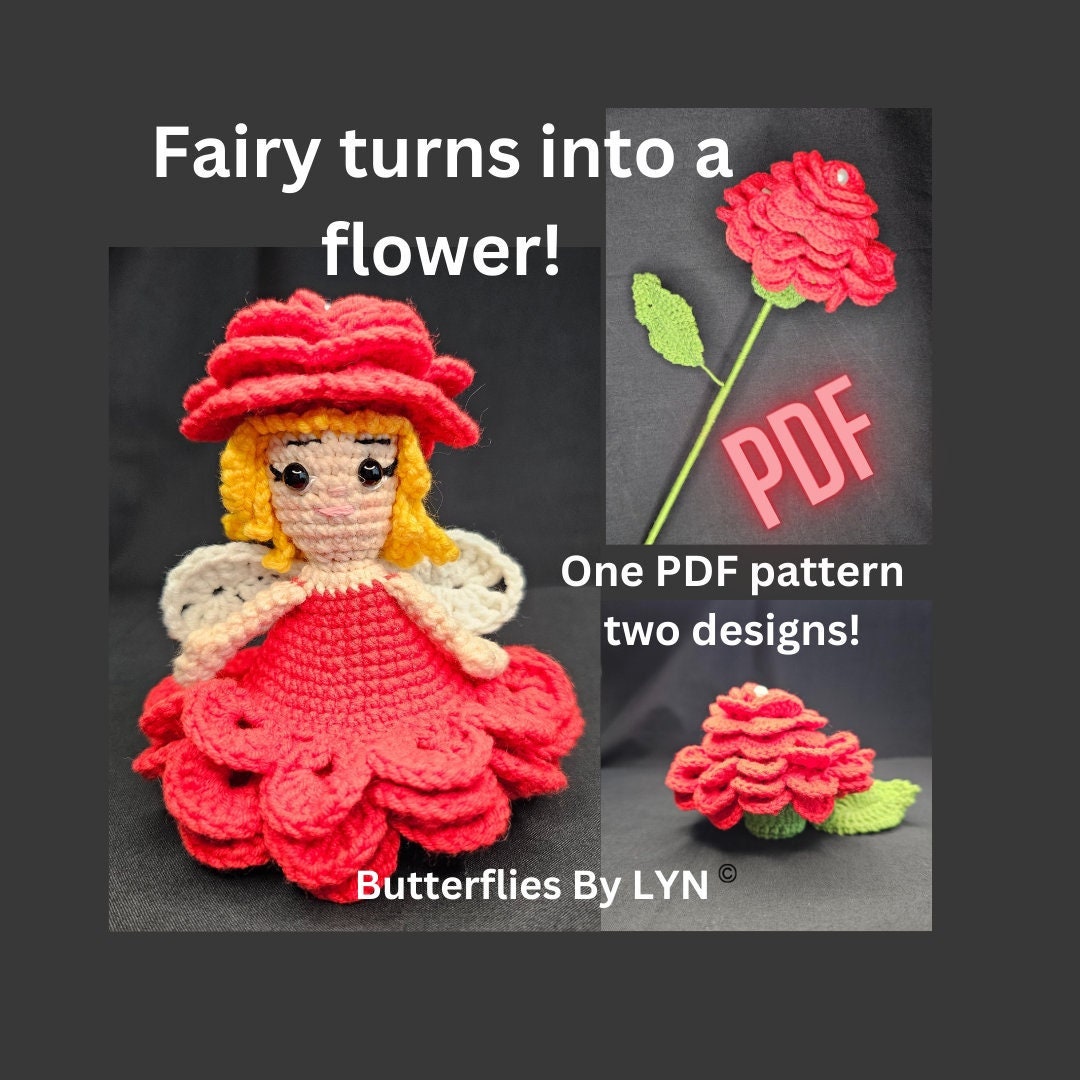 PDF CROCHET PATTERN: Penny the Flower Fairy; Transforms; Reversible ...