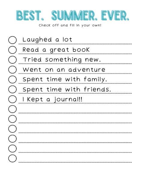 Kids Summer Journal, Printable Book - Etsy