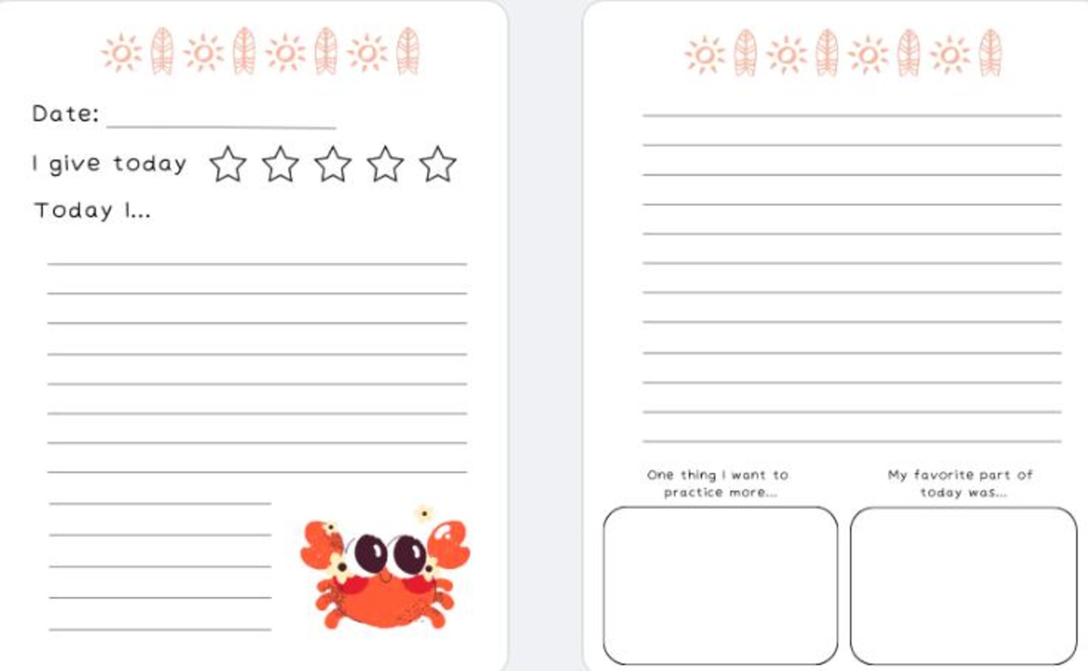 Kids Summer Journal, Printable Book - Etsy