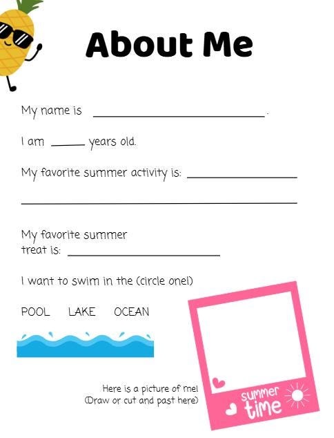 Kids Summer Journal, Printable Book - Etsy