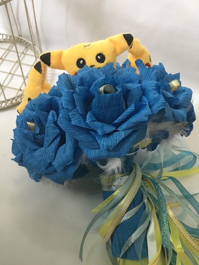 Cute Plush Pikachu Pokemon Bouquet With Ferrero Rocher Candy Bouquet ...