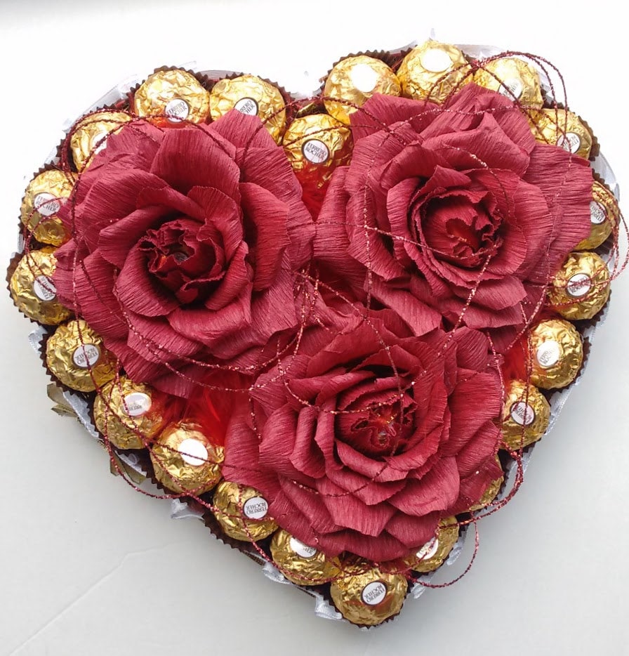 Chocolate Ferrero Rocher Medium Heart Valentine's Day Birthday ...