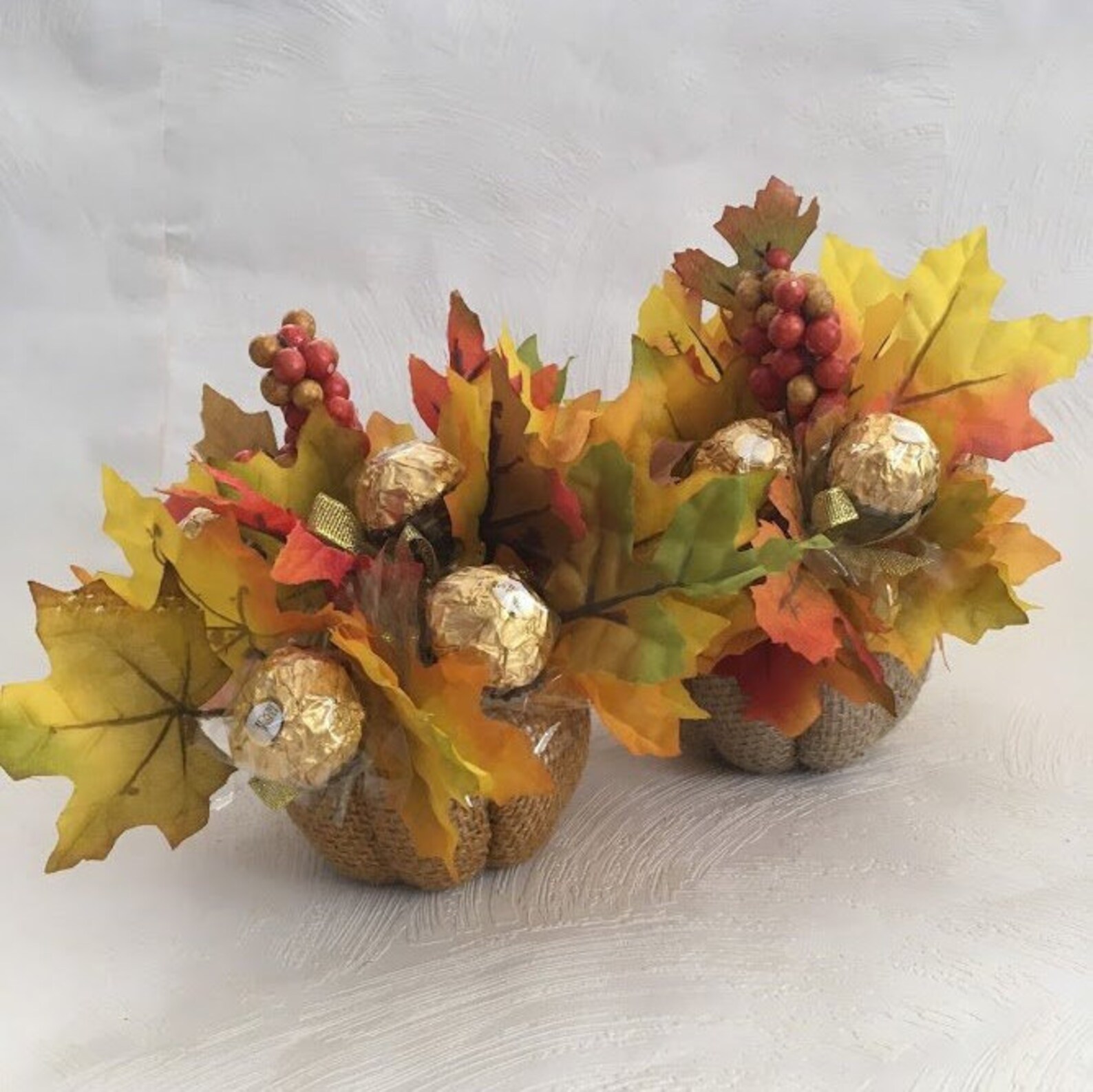 Mini Sackcloth Pumpkin With Ferrero Rocher Thanksgiving Gifts - Etsy