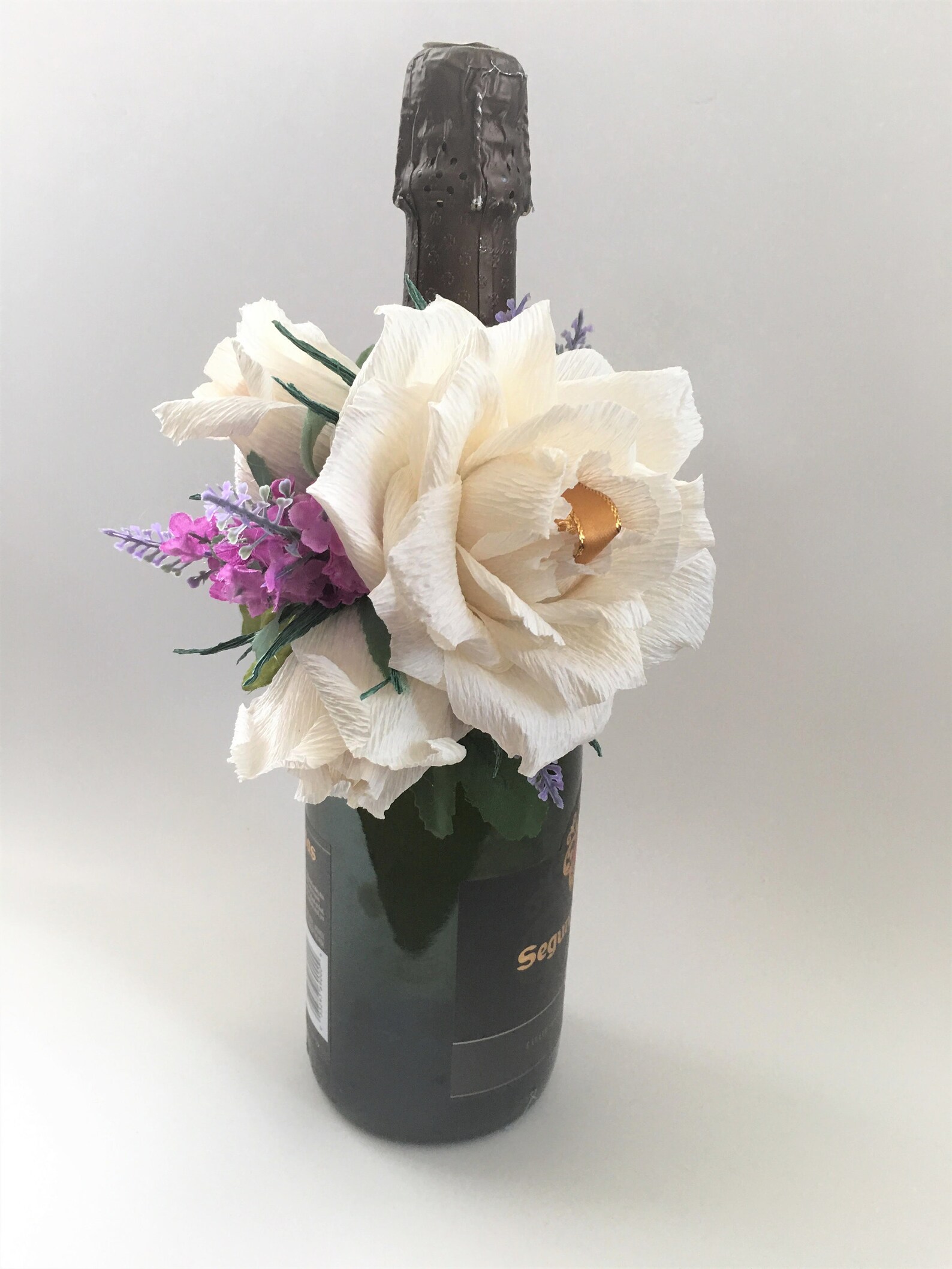 Wine Bottle Toppers With Ferrero Rocher Decoration Bottle Cover Crepe ...