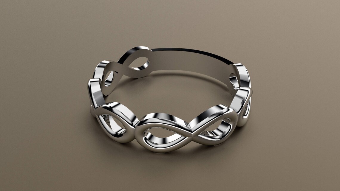14kt White Gold Ladies Infinity Ring Womens Anniversary - Etsy