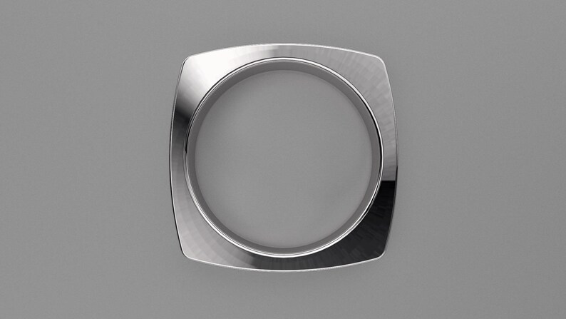 Silver 6mm Brushed Mens Square Wedding Band Squared off 925 - Etsy