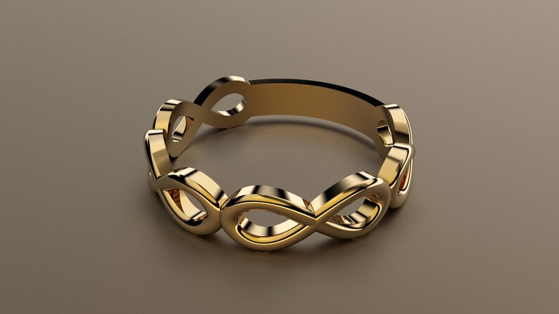 18kt Yellow Gold Ladies Infinity Ring Womens Anniversary Gold - Etsy