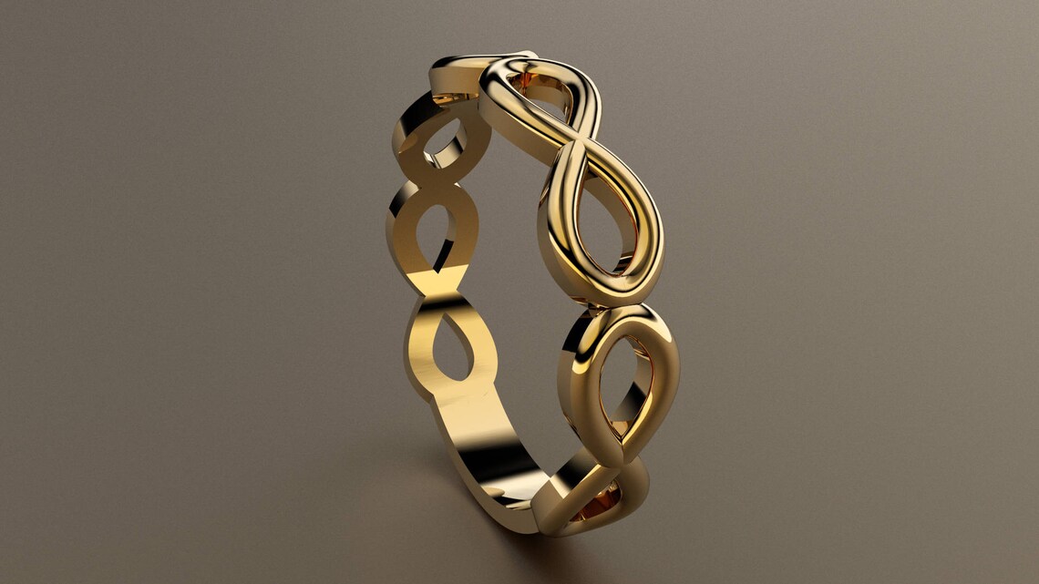 18kt Yellow Gold Ladies Infinity Ring Womens Anniversary Gold - Etsy