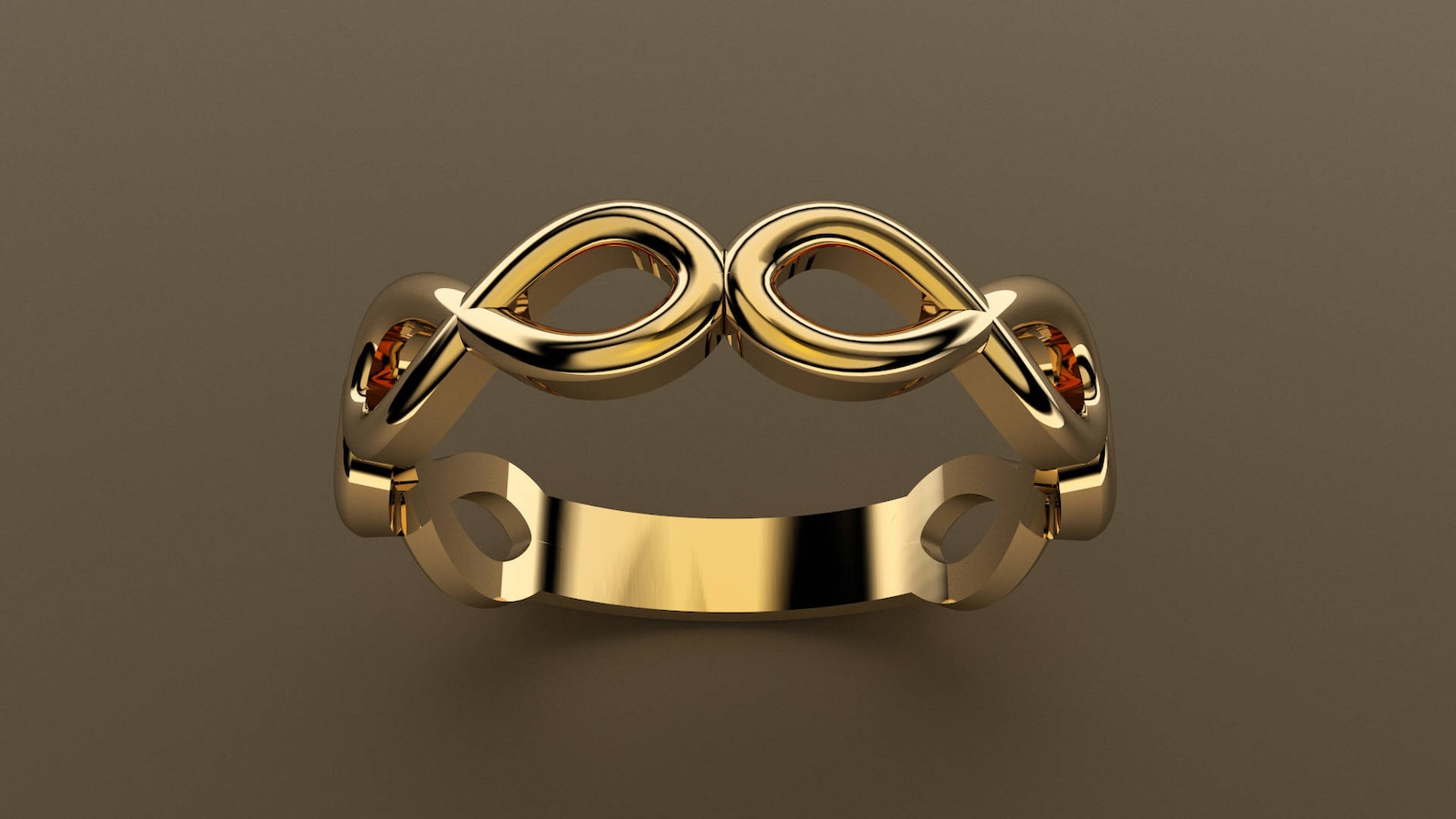 18kt Yellow Gold Ladies Infinity Ring Womens Anniversary Gold - Etsy