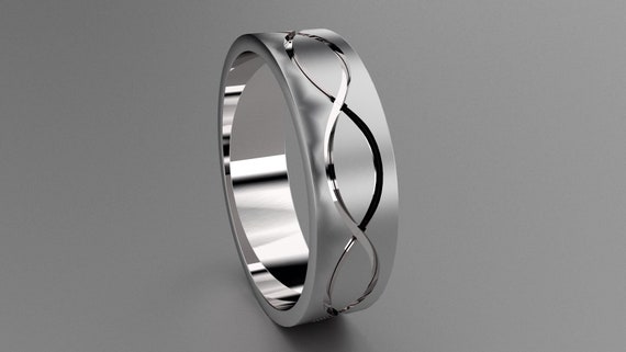 Silver 6mm Brushed Infinity Mens Wedding Band 925 Sterling - Etsy