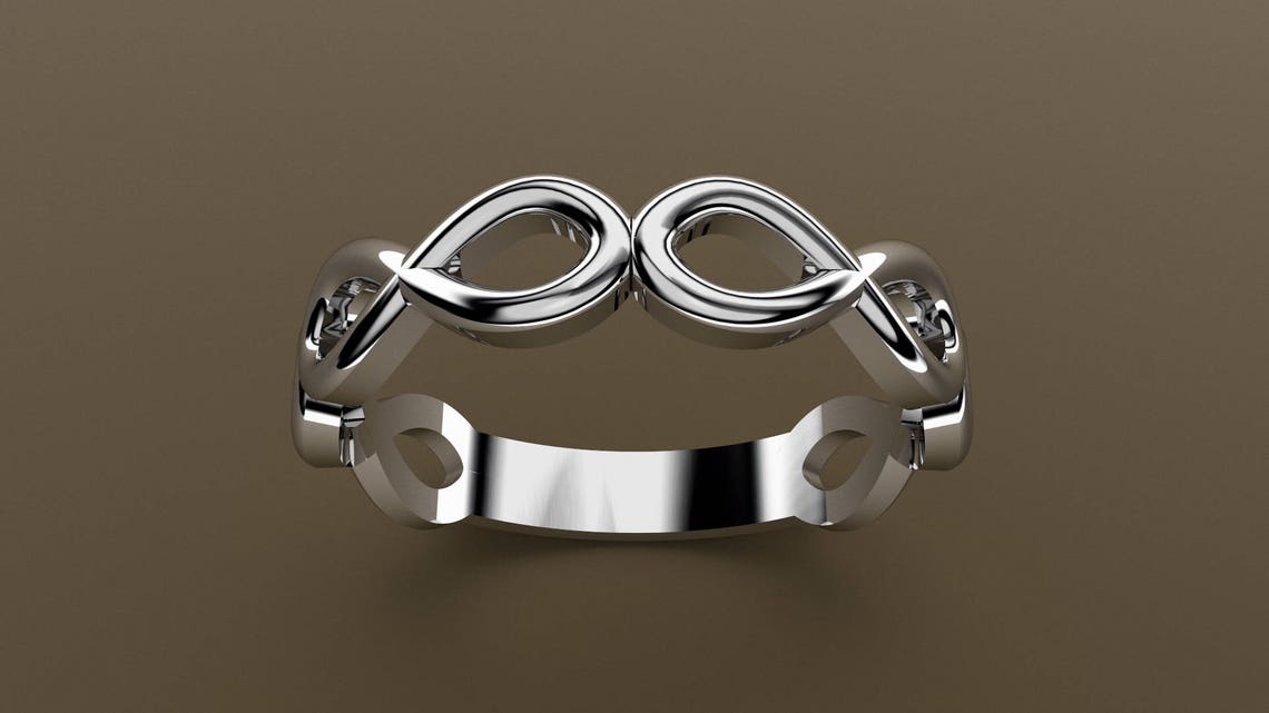 14kt White Gold Ladies Infinity Ring Womens Anniversary - Etsy