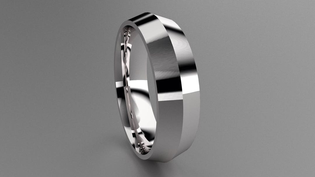 Silver 6mm Mens Wedding Band, Knife Edge Design 925 Sterling Silver ...