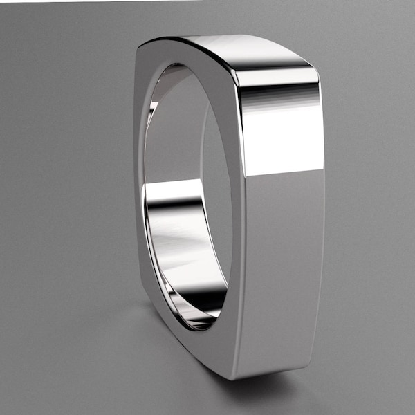 Silver Wedding Band for Square Ring - Etsy