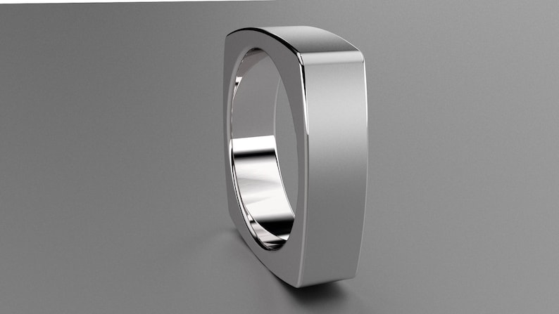 Silver 6mm Brushed Mens Square Wedding Band Squared off 925 - Etsy