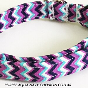Purple & Navy Zigzag Chevron Collars // Adjustable Buckled or ...
