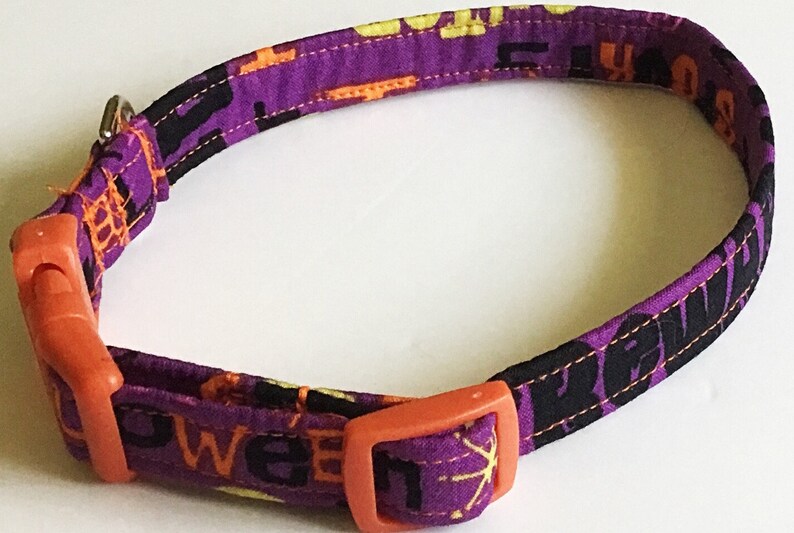 Purple Halloween Collar With Matching Bow for All Dogs and - Etsy