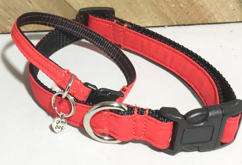 Red & Black Dog and Cat Collar With Matching Friendship - Etsy