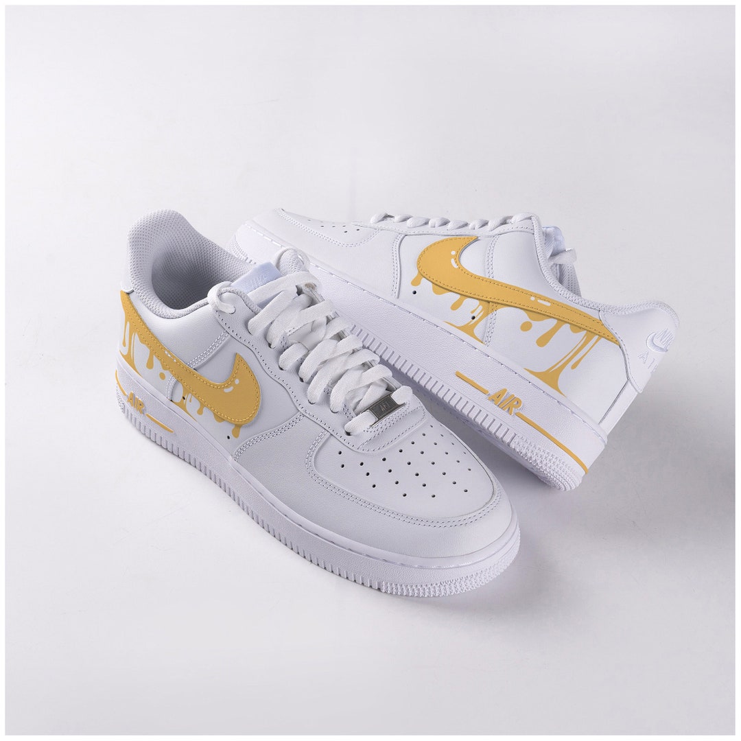 Nike Air Force 1 Custom, Handpainted Drip Custom Nike AF1, Cheese ...