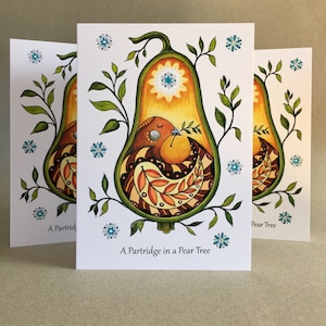 Partridge in a Pear Tree Holiday Cards Set - Etsy